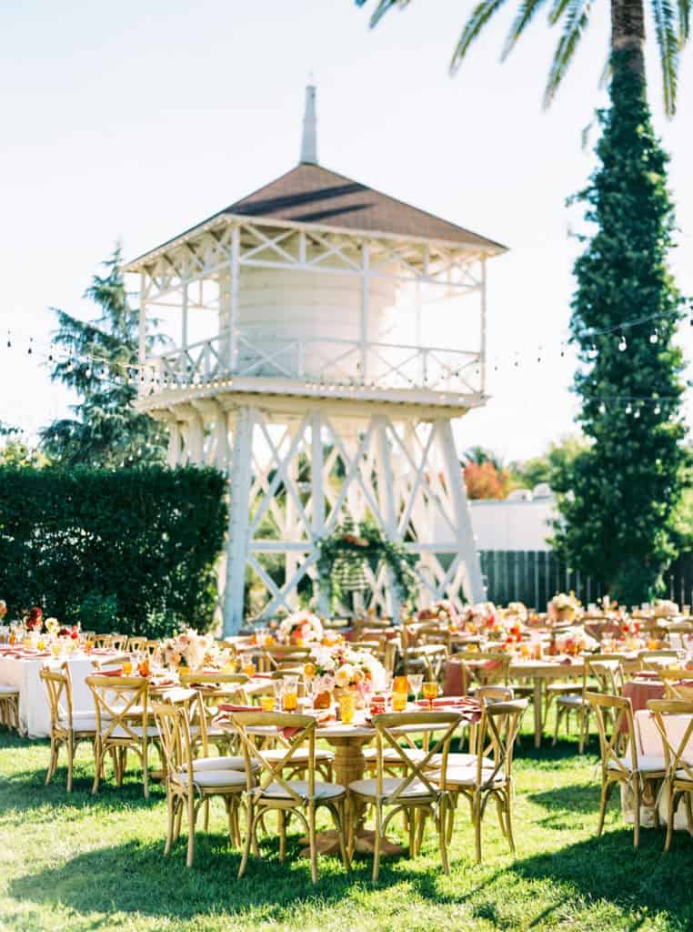 Colorful Mattei's Tavern wedding designed by Vanessa Noel Events